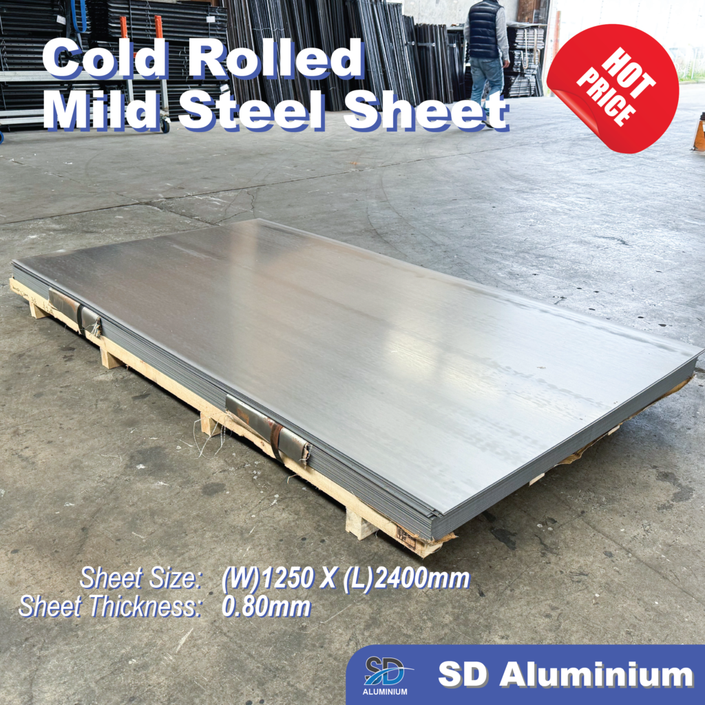 1250 x 2400 x 0.8mm Mild Steel Cold Rolled Sheet - SD ALUMINIUM