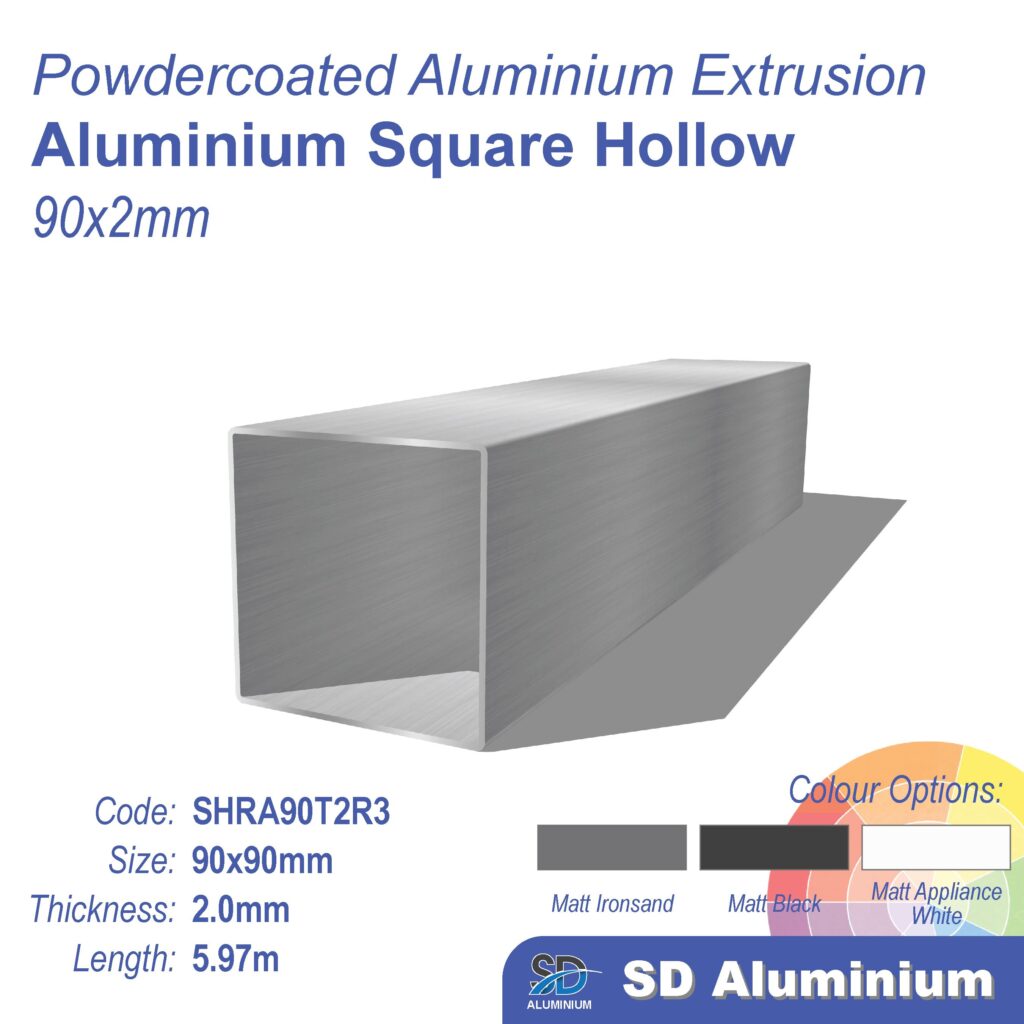 Aluminium 150 x 150 x 3 mm Square Hollow 5.97M - SD ALUMINIUM