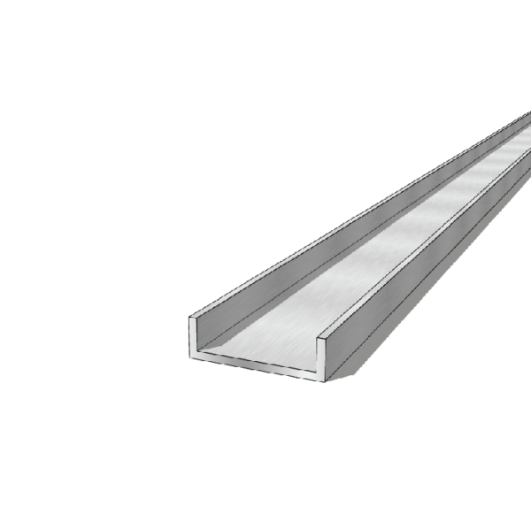 Aluminium 50 x 15 x 3mm U Channel 5.95M - SD ALUMINIUM